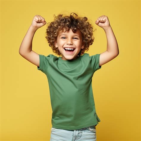 Premium Ai Image Full Body Little Small Fun Happy Boy 67 Years Old