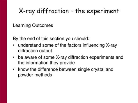 Ppt X Ray Diffraction The Experiment Powerpoint Presentation Free Download Id 1708465