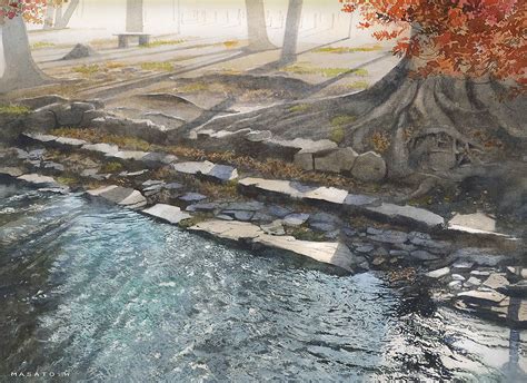 Watanabe Masato Original Cobblestone Day Grass No Humans Path