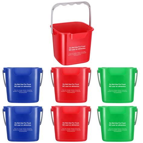 Roshtia 6 Pcs 3 Quart Cleaning Bucket Small Sanitizing Square Bucket