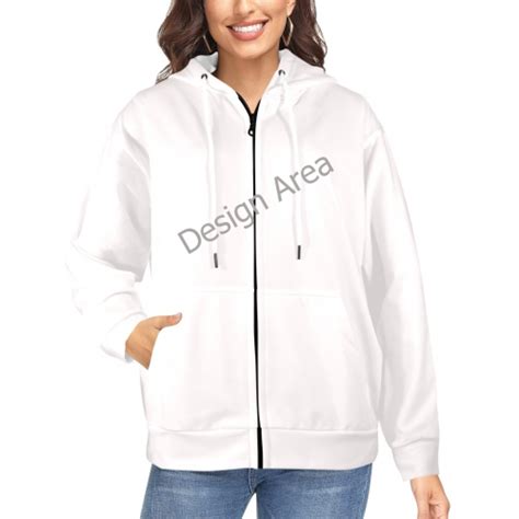 Womens Fleece Full Zip Hoodie Model H60