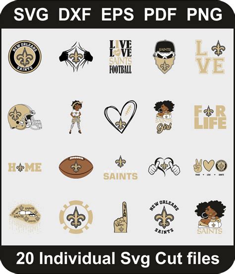 New Orleans Saints Svg Bundle New Orleans Saints Nfl Png Pack