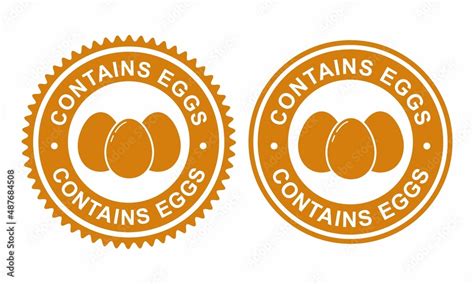 Contains Eggs Badge Or Logo Design Stock Vector Adobe Stock