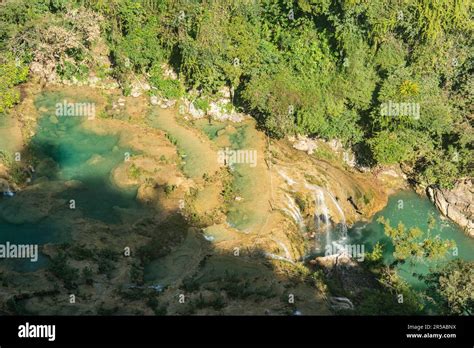 The Beautiful Turquoise Pools Of Semuc Champey Rio Cabohon Lanquin Alta Verapaz Guatemala