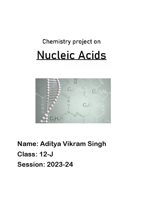Nucleic Acids Nuclic Acid Chemistry Project On Nucleic Acids Name