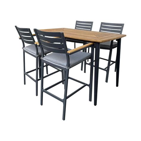 Comedor De Barra Alto Para Exterior O Jardin Modelo Dario 4 Sillas