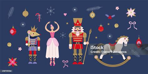 Nutcracker Ballet Christmas Illustration Of Nutcracker Princess And Mouse King Christmas