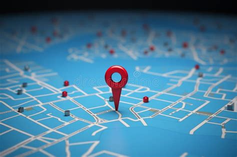 Blue Backdrop Enhances A 3d Red Map Pointer With Copy Space Stock Illustration Illustration Of