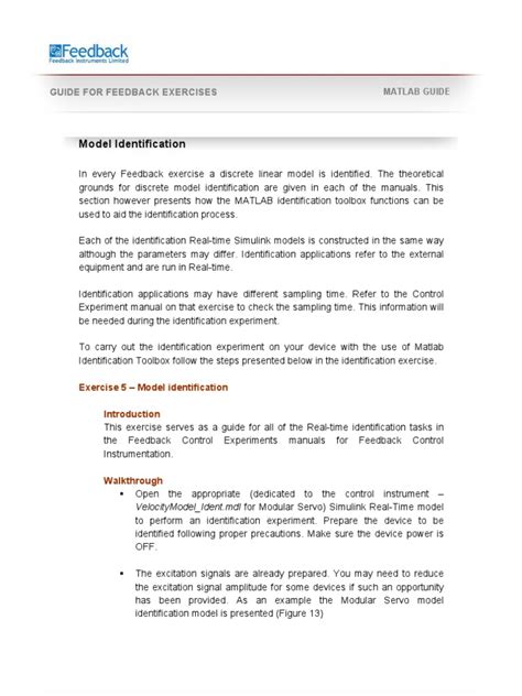 Ident Mat Lab Pdf Matlab Control Theory