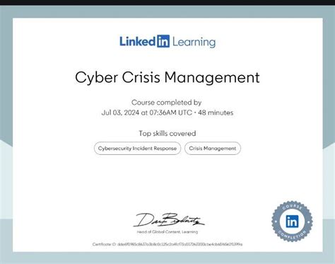 Aisiri K Urs On Linkedin Cybersecurity Crisismanagement