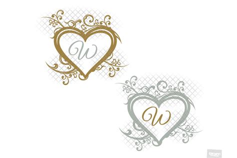 Heart Flourish Monogram Wedding Split Svgdxfpngeps