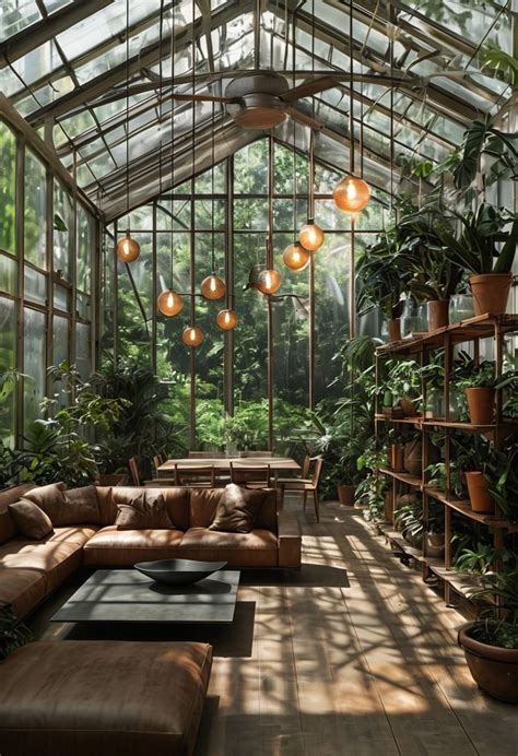 Modern Greenhouse Interior With Lush Greenery And Natural Light Large Indoor Greenhouse
