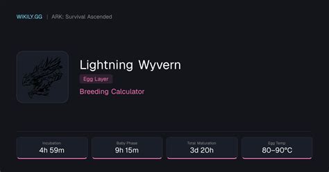 Lightning Wyvern Breeding Calculator Ark Survival Ascended