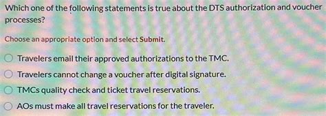 Solved Which One Of The Following Statements Is True About The Dts