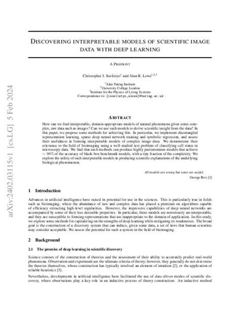 Pdf Discovering Interpretable Models Of Scientific Image Data With