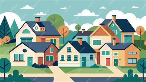 Un Vecindario De Casas Unifamiliares Diseñadas Con Un Diseño De Bajo