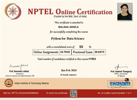 Hello Connections I Successfully Completed Nptel Course Python For Akhila Balaga
