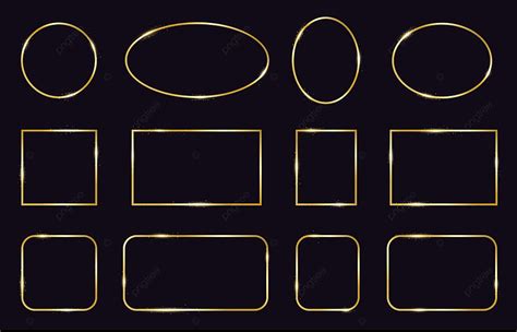 Golden Oval Frame Vector PNG Images Golden Frames Square Oval
