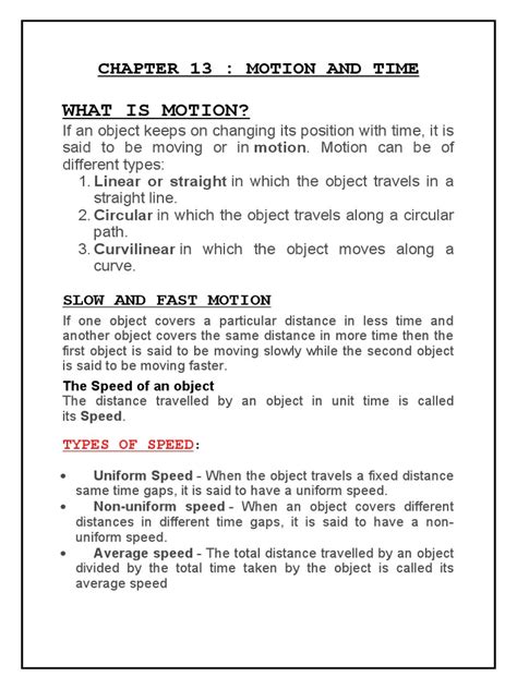 Motion And Time Class 7 Overview Pdf