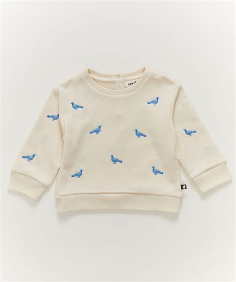 Oeuf Embroidered Sweatshirt With Pigeons Final Sale