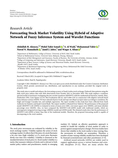 pdf forecasting stock market volatility using hybrid of adaptive