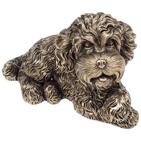 Bronze Cockapoo Lying Small Donnas T Emporium