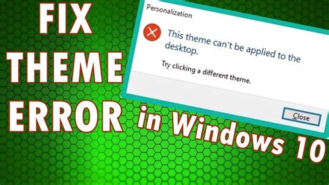 FIX This Theme Cannot Be Applied To The Desktop WINDOWS YouTube