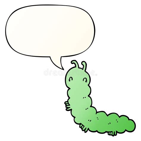 A Creative Cartoon Caterpillar And Speech Bubble In Smooth Gradient