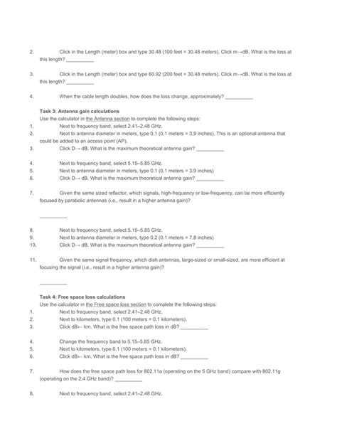 Netw Week I Lab Rf Behavior Calculations PDF