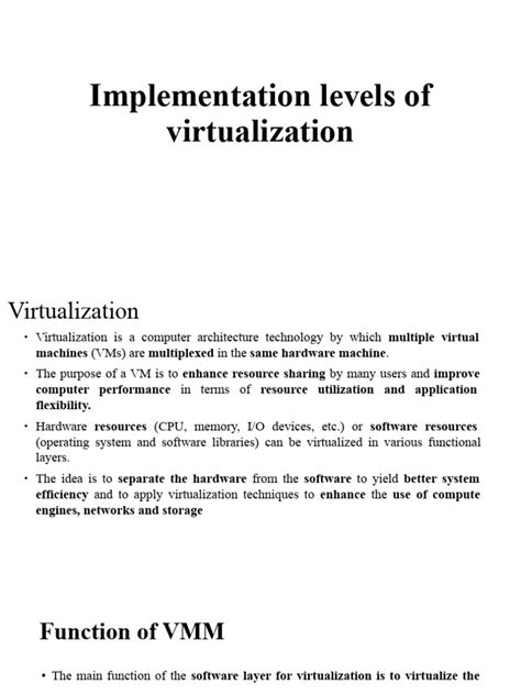 Implementation Levels Of Virtualization Pdf Virtual Machine