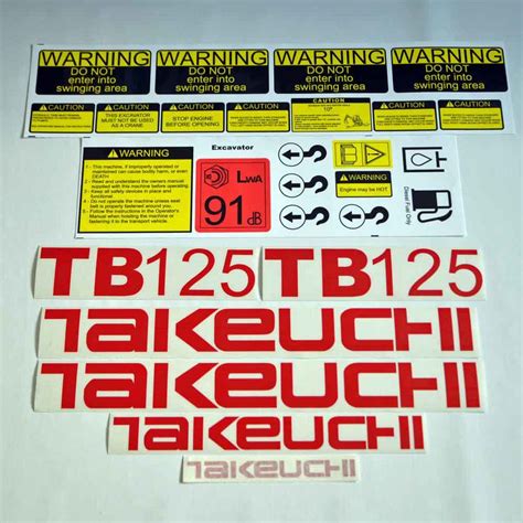 Takeuchi Tb125 Decal Set Sticker Kit