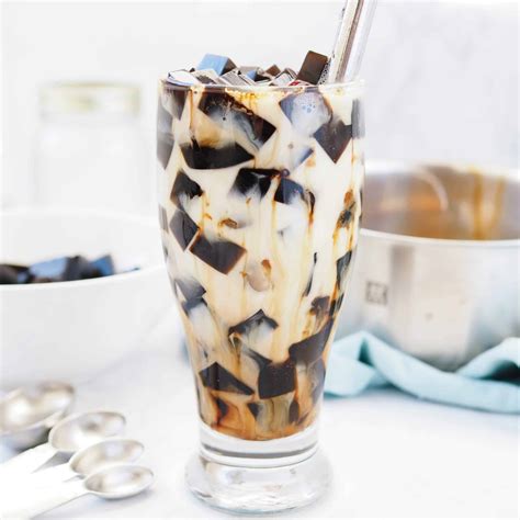 Grass Jelly Milk Tea Grass Jelly With Fresh Milk Chatime Uk
