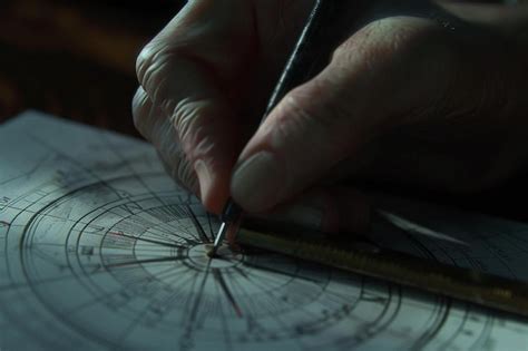 Closeup Of A Students Hand Using A Compass To Draw Premium Ai
