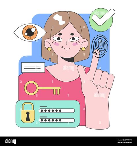Digital Security Concept Woman Showcasing Advanced Biometric Verification Fingertip Scanning