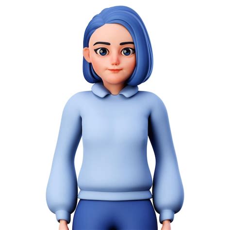 Premium Photo Cute Chubby Cartoon Character With Standing Pose 3d Render Illustration