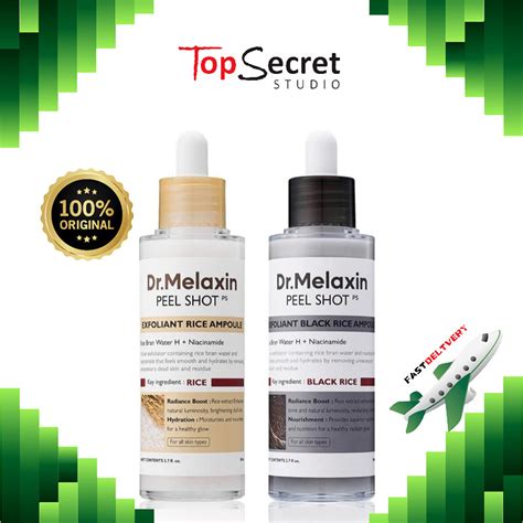 Dr Melaxin Peel Shot Exfoliating Black Rice Ampoule 80ml Shopee
