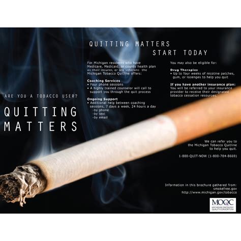 Quitting Matters Tobacco User Pamphlet Michigan Oncology Quality