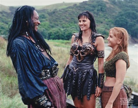 Lucy Lawless And The Cast Crew Of Xena Warrior Princess 1995 2001 In A Set Of Behind The