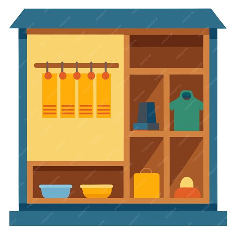 Mudroom Cubbies Clipart Clipart Cartoon Illustration Drawing Premium Ai Generated Vector