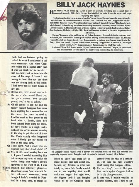 I Remember Portland Wrestling Billy Jack Haynes Qanda The Wrestler