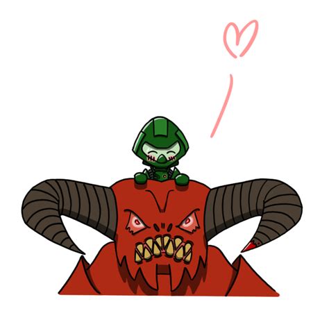 June 17 Doomguy Chibi And Baron Of Hell By Crispychickentendie On Deviantart