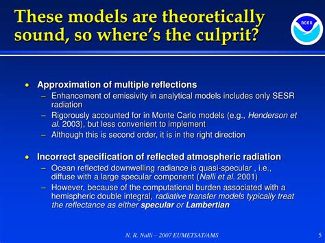Ppt Emissivity And Reflection Model For Calculating Water Surface Leaving Infrared Radiance