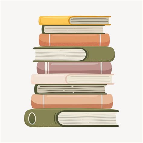Book Stack Collage Element Cute Free Vector Illustration Rawpixel