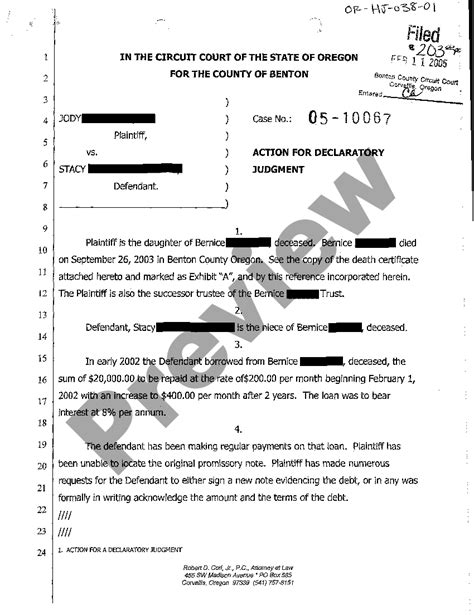 Oregon Action For Declaratory Judgment Oregon Declaratory Judgment Act Us Legal Forms