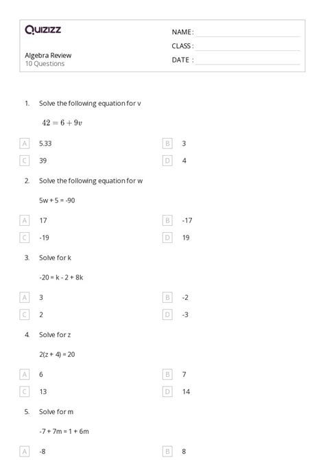 50 Algebra Worksheets For 11th Class On Quizizz Free And Printable