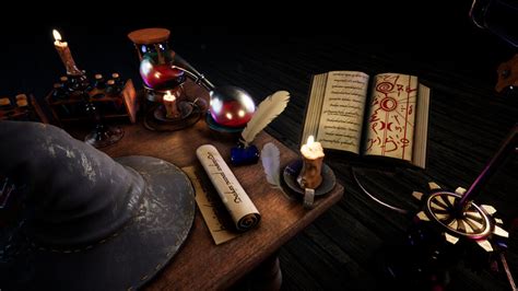 Wizard Table Props 30 Assets 3d Model Download Hobbies On