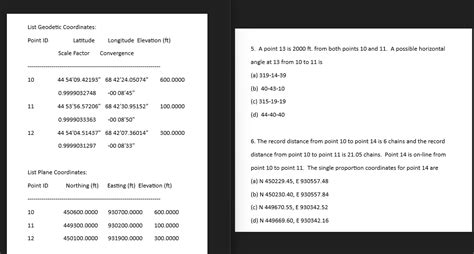 Solved List Geodetic Coordinatespoint Id Latitude Longitude