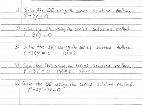 solved solve the de using the series solution method y