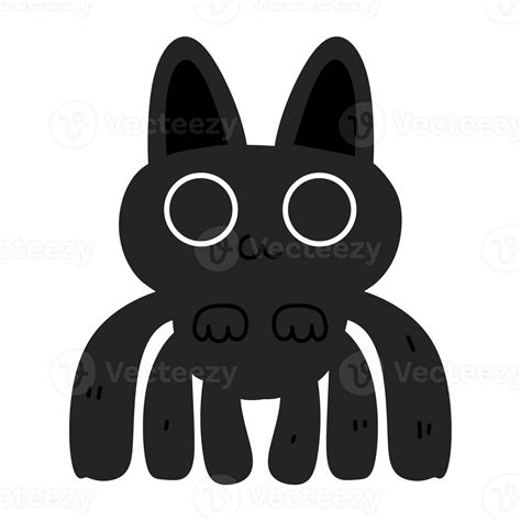 Black Cat Halloween Spider Monster Cute Cartoon 27208283 Png