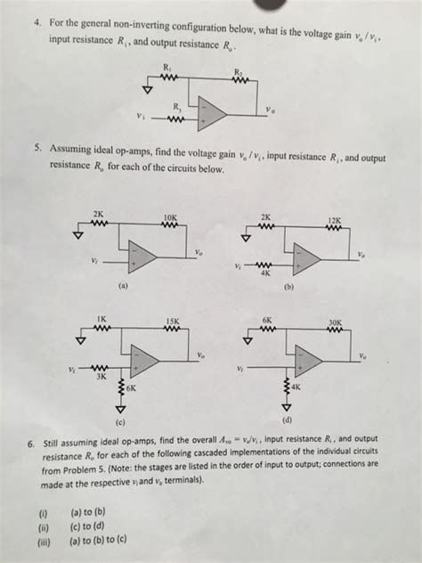 Solved For The General Non Inverting Configuration Below Chegg